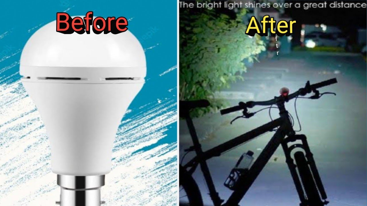 how to make cycle light from bulb||kaise banaye bulb se cycle light ...