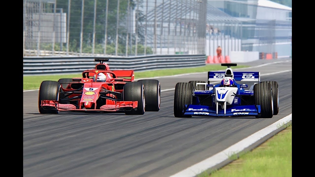 Ferrari F1 2018 vs Williams F1 2001 - Monza - YouTube