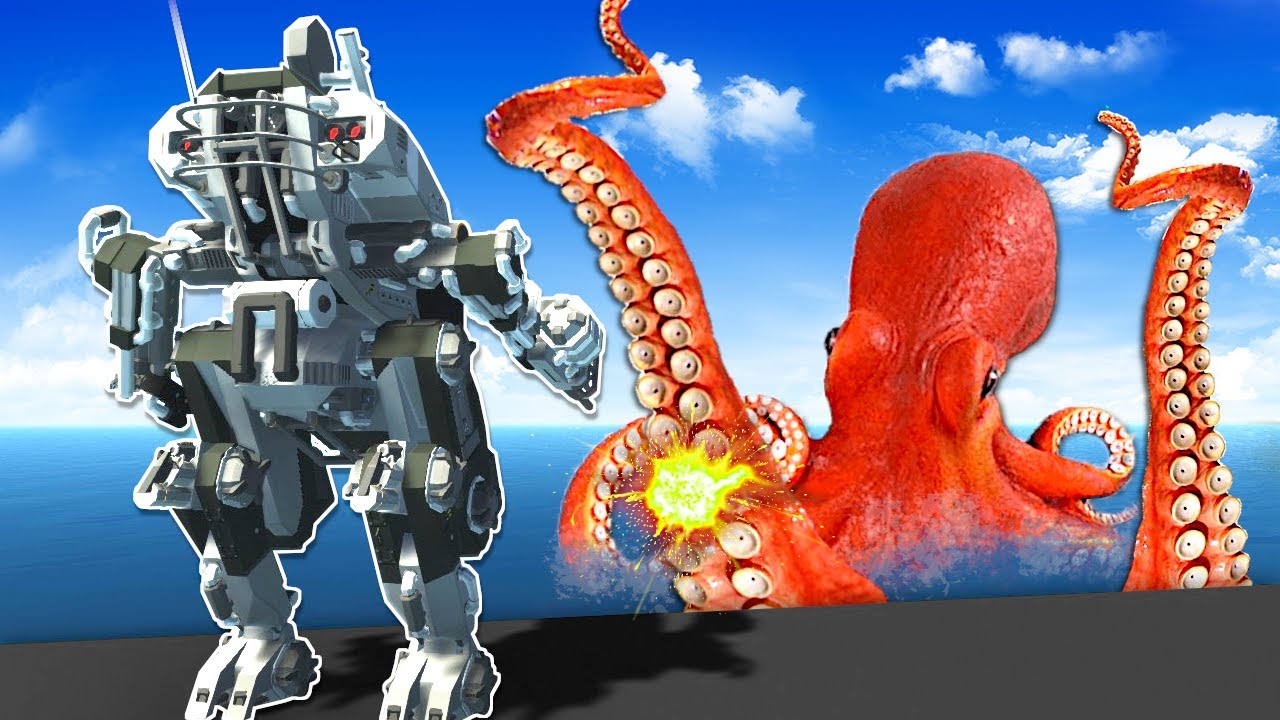 KRAKEN VS MECH BATTLE in Stormworks! - YouTube