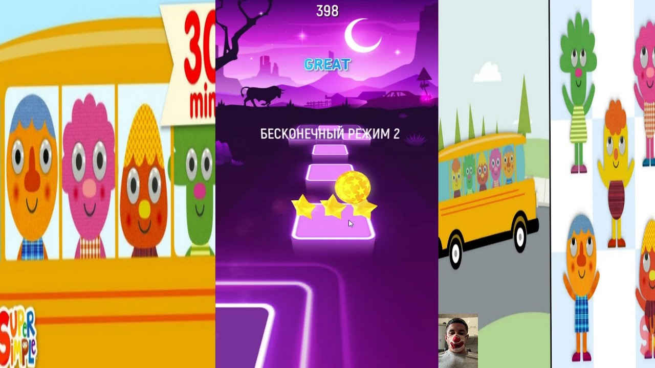 The Wheels On The Bus Noodle & Pals Tiles Hop - YouTube