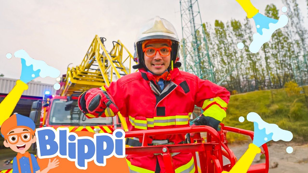 Blippi's Fire Truck Vroom | Classic Blippi Adventures | Vehicle Videos ...