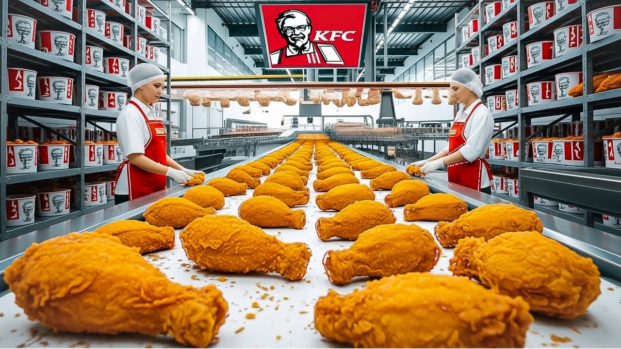 How KFC Chicken Is Made In Modern Factory - Inside Crispy Fried Chicken ...