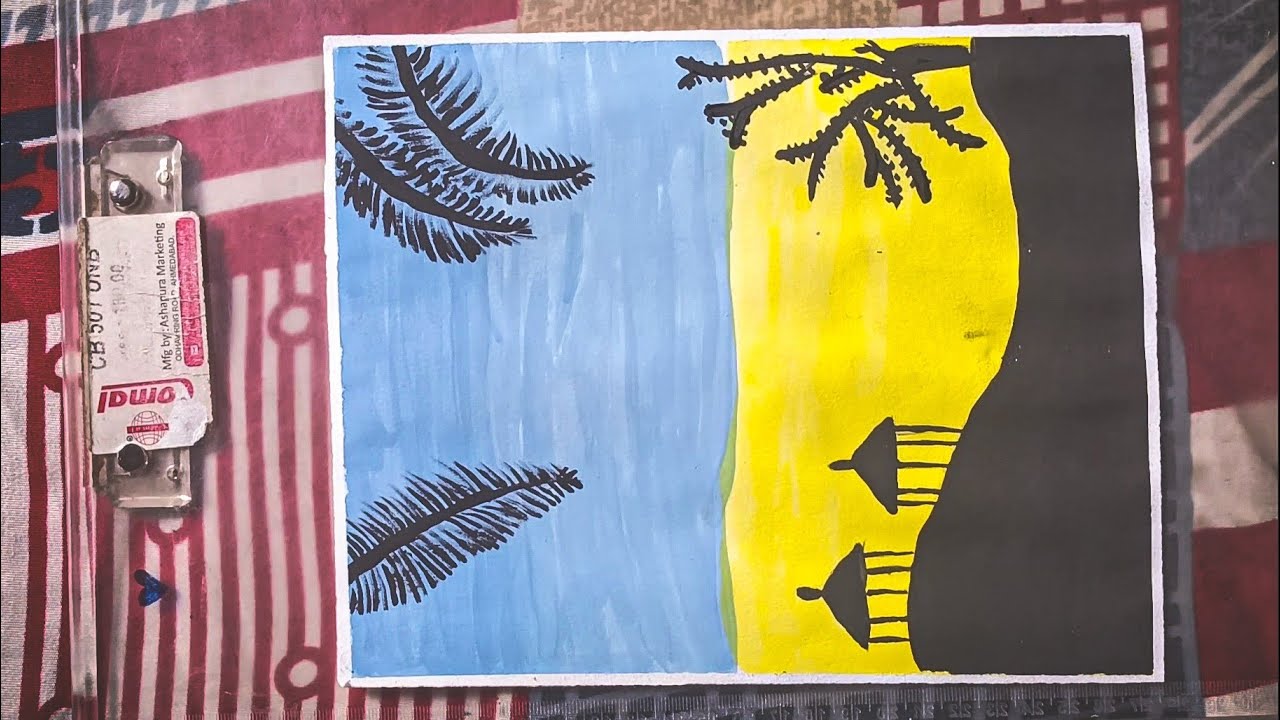 How to draw kudarati dhrashya with water colour - YouTube