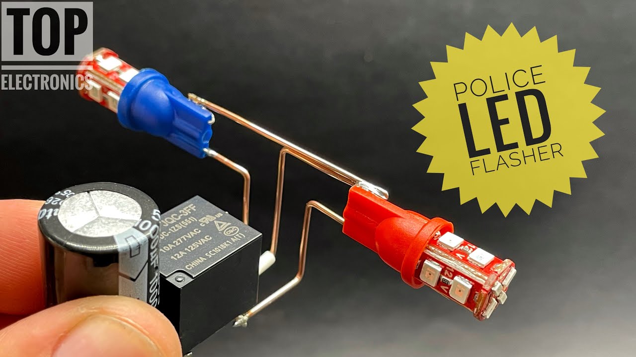 12v police/ FBI led flasher circuit without IC & transistor - YouTube