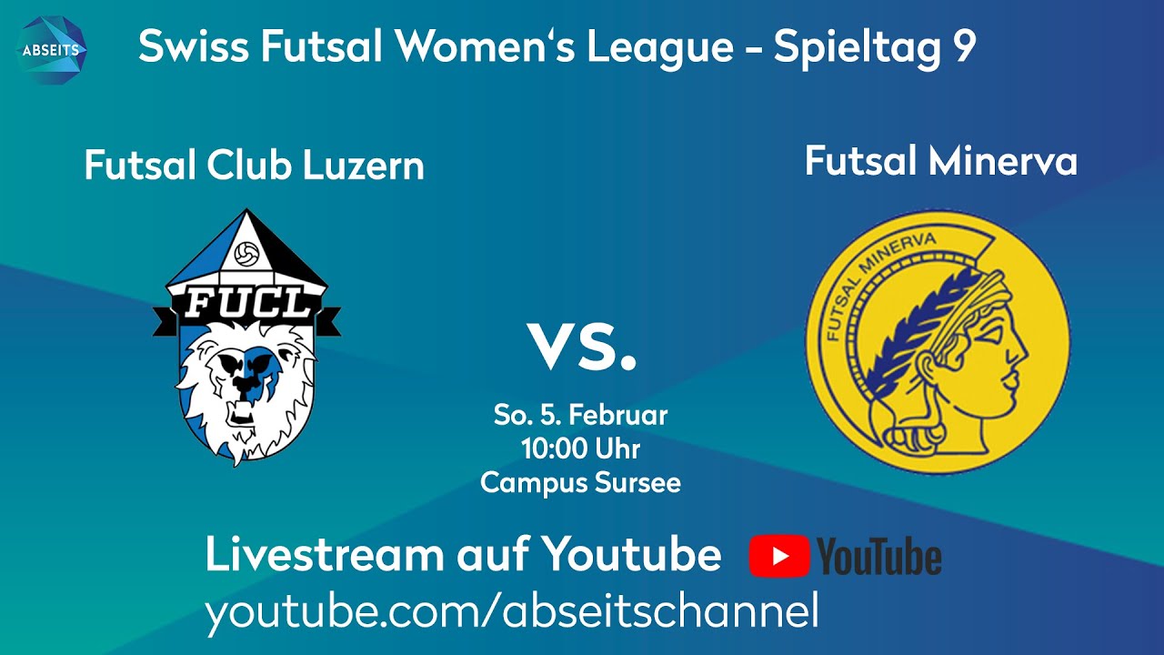 Futsal Club Luzern vs. Futsal Minerva | Swiss Futsal Women's League - Tag 9 | 05.02.2023 - YouTube