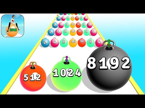 2048 COLOUR BALL RUN 🟠🔴💯 Max levels!! All levels gameplay walkthrough ...