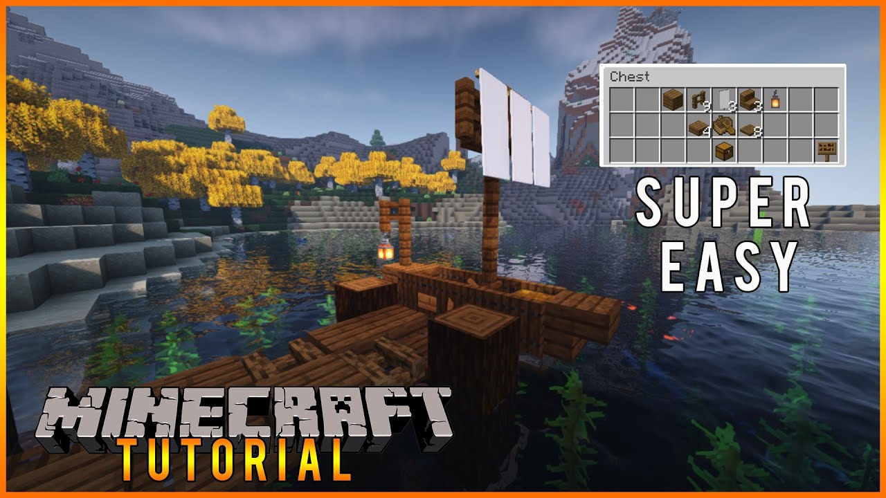 How to make a Simple Boat and Dock Minecraft Survival 1.17 - Easy ...