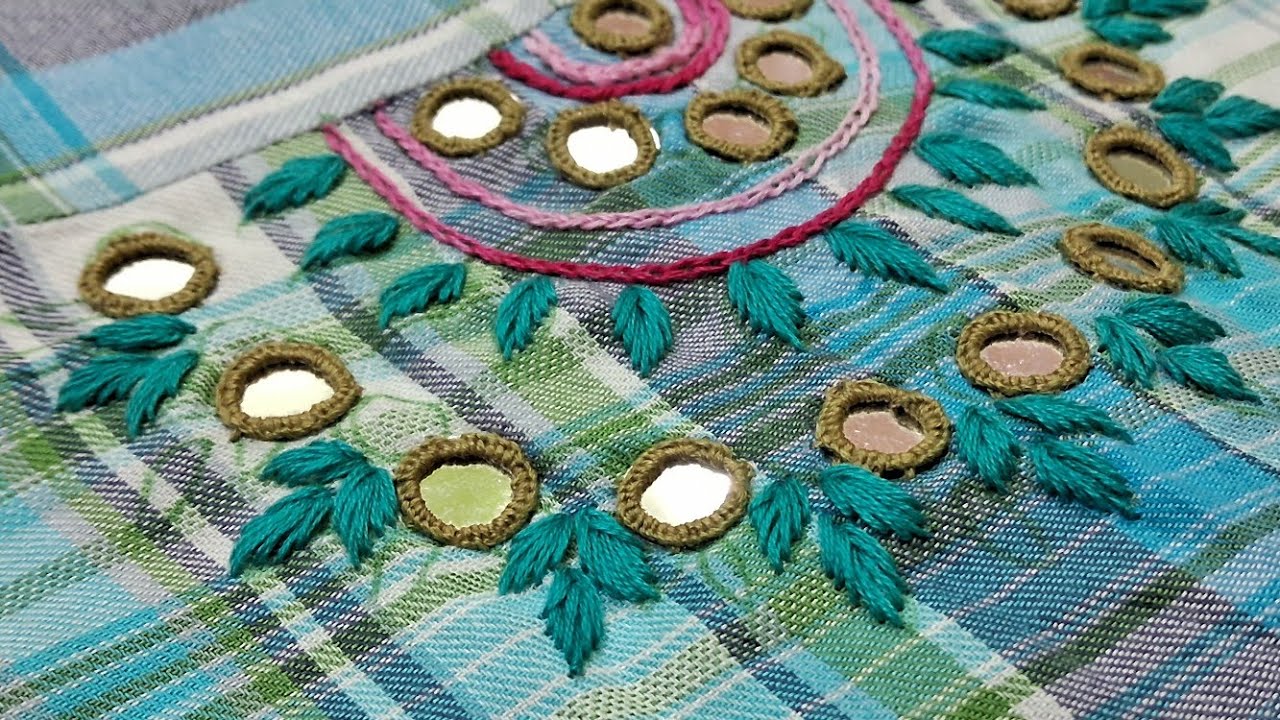 Mirror work on SHIRT | Beautiful and stylish work tutorial | Designs by ...