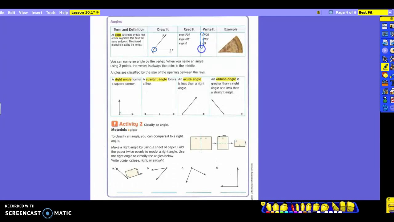 4th Grade Math Lesson 10.1 - YouTube