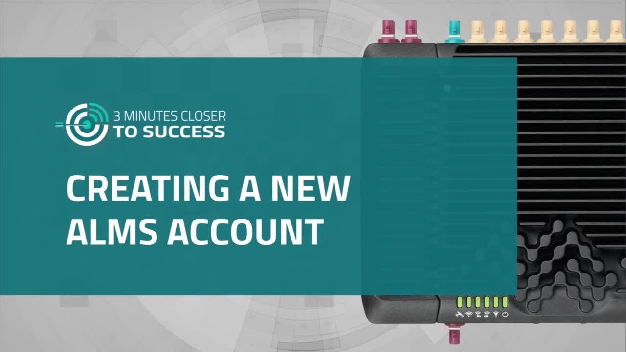 Three Minutes on Creating a New AirLink® Management (ALMS) Account ...