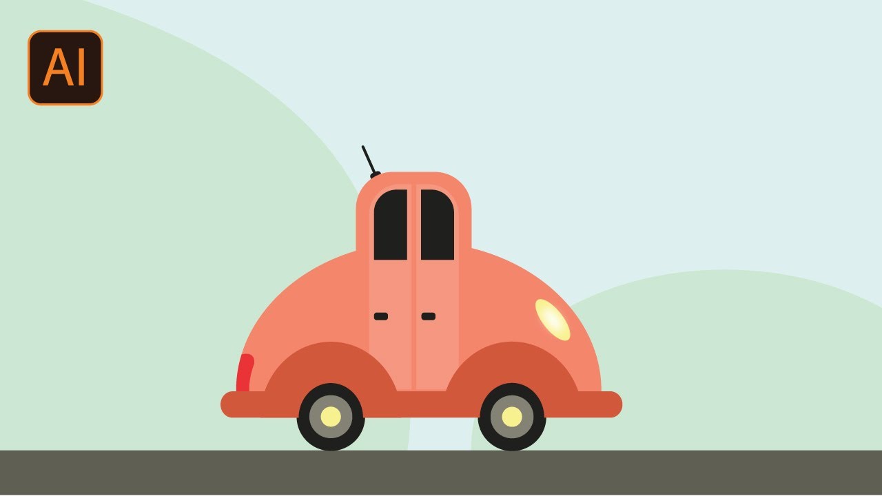 Adobe illustrator Tutorial- Create a Car Vector Design - YouTube
