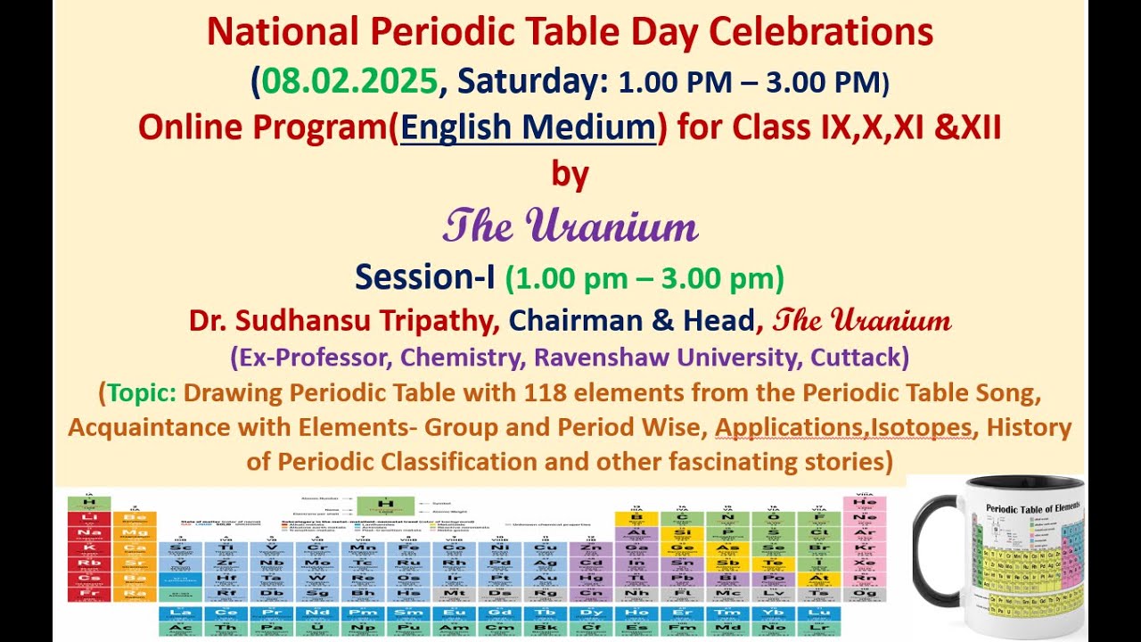 National Periodic Table Day Celebrations-2025 Classes IX, X, XI and XII ...