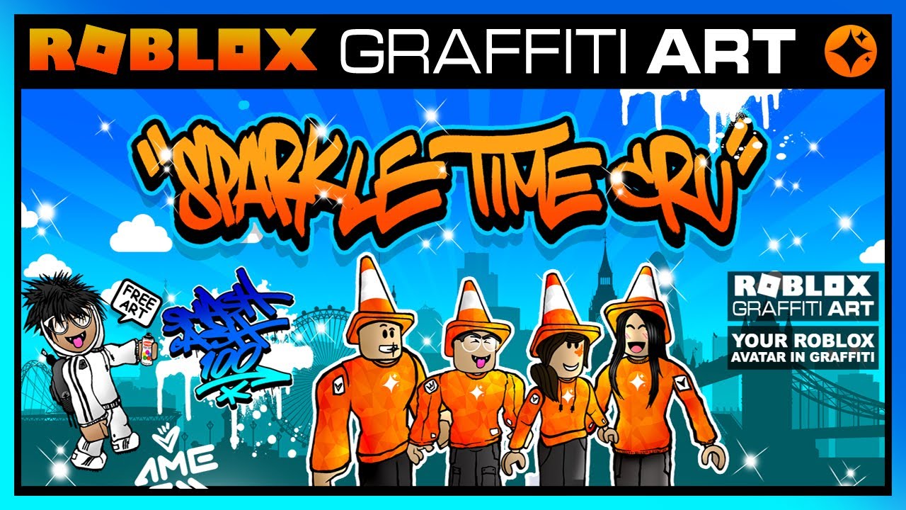 We are SPARKLE TIME CRU and this is, ROBLOX GRAFFITI ART ! - YouTube