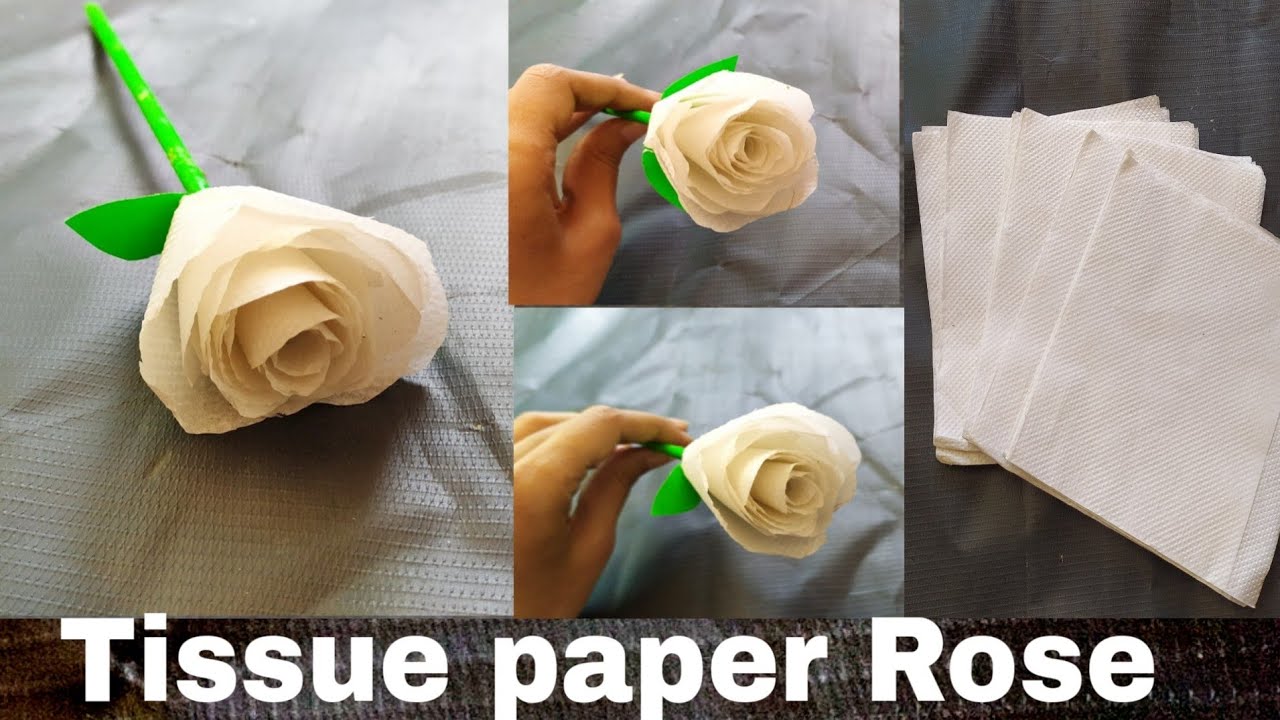 How to make Tissue paper Rose | tissue paper flower | flower making | # ...