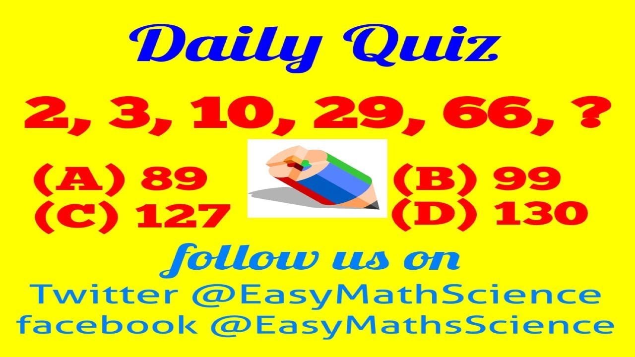 Daily Quiz Maths Question 3 - YouTube