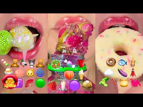 Most Satisfying ASMR Eating Emoji Food Challenge