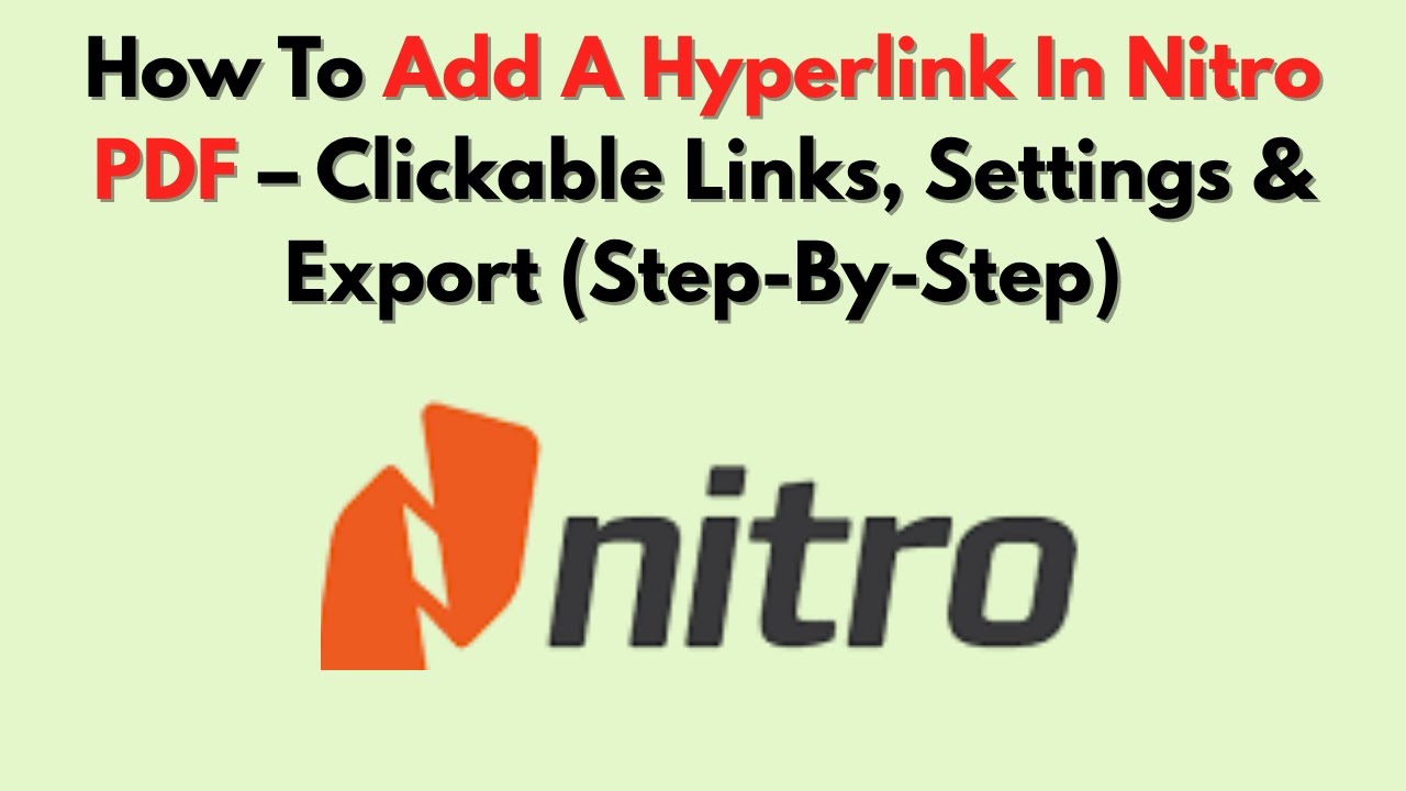 How To Add A Hyperlink In Nitro PDF – Clickable Links, Settings ...