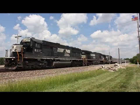 NS 6337(SD40E) Leads SB Ringling Brothers and Barnum & Bailey Circus Train in Olathe, KS on 5-29 ...
