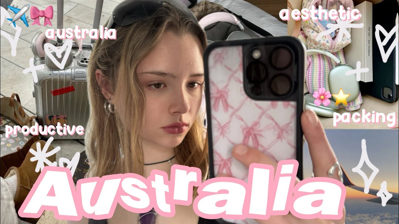Travel Vlog Australia 🎀 ️⋆ ˚｡⋆୨୧˚aesthetic | packing | airplane ੈ ...
