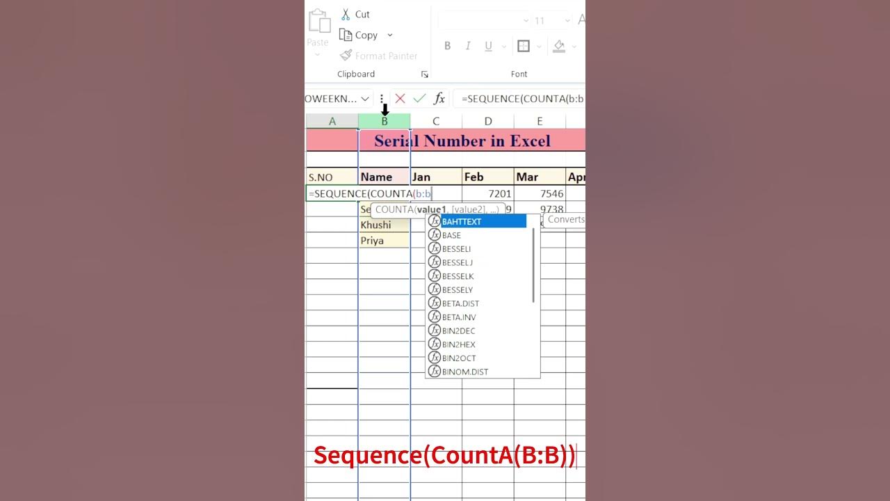 Serial Number in Excel #shorts #exceltips#excelfunctions #computertricks #microsoft #exceltricks ...