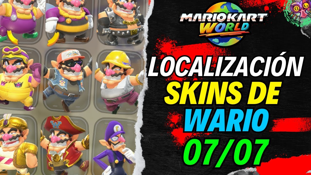 LOCALIZACIÓN de TODAS las SKINS de WARIO | GUÍA 100% | 💯Mario Kart ...