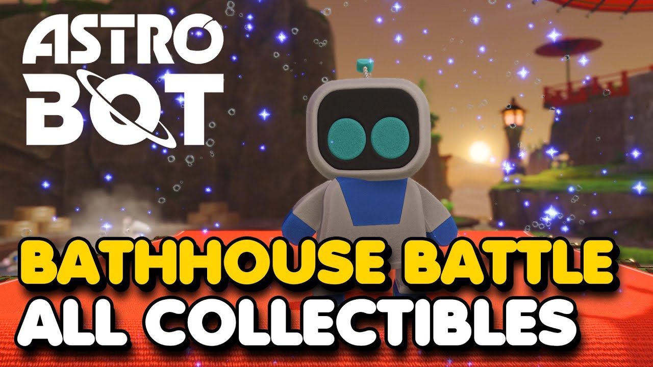 Astro Bot - Bathhouse Battle 100% Walkthrough (All Bots, Puzzle Pieces ...
