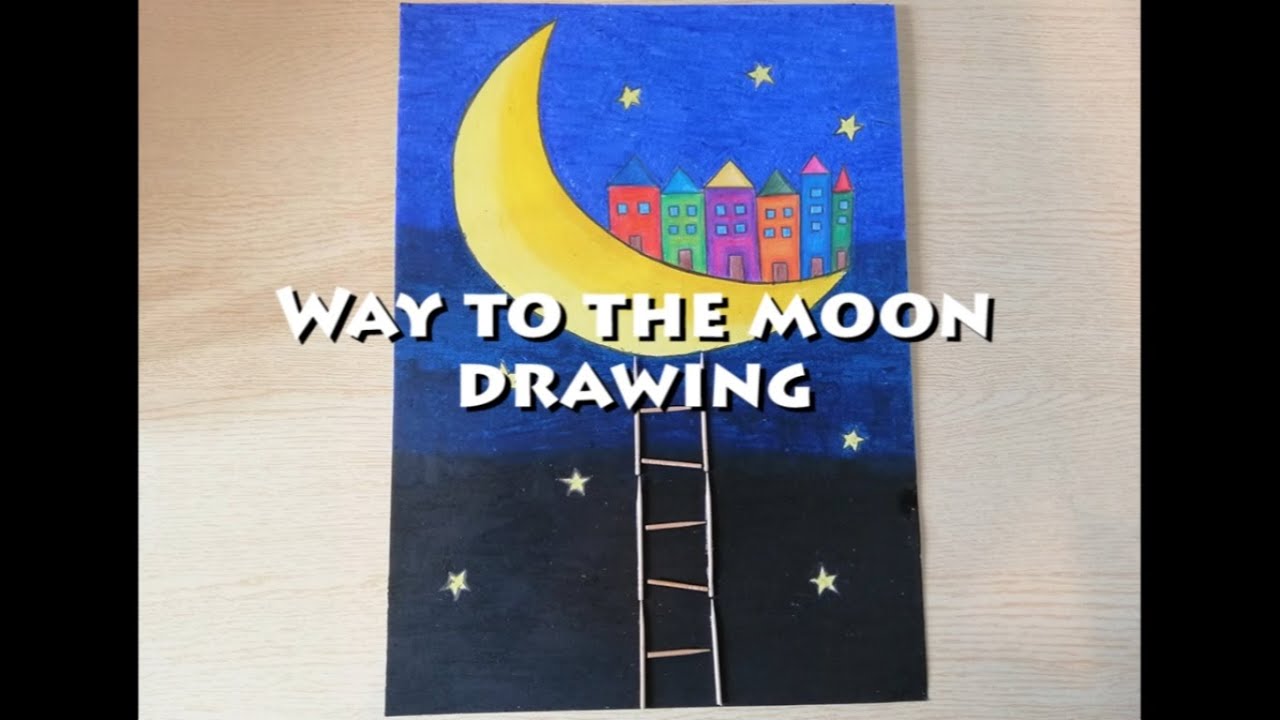 Way to the Moon Drawing for kids | Art - YouTube