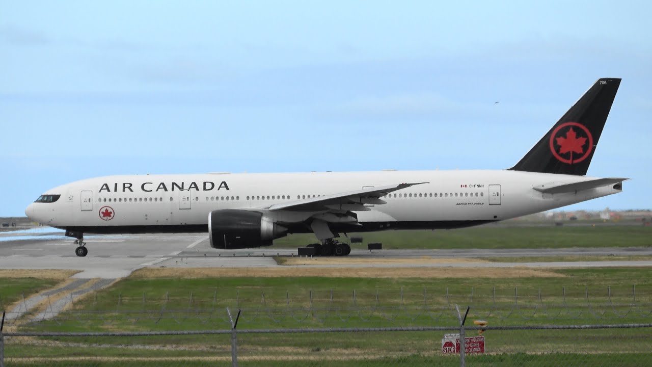 Air Canada Boeing 777 taxi, takeoff from Vancouver - YouTube