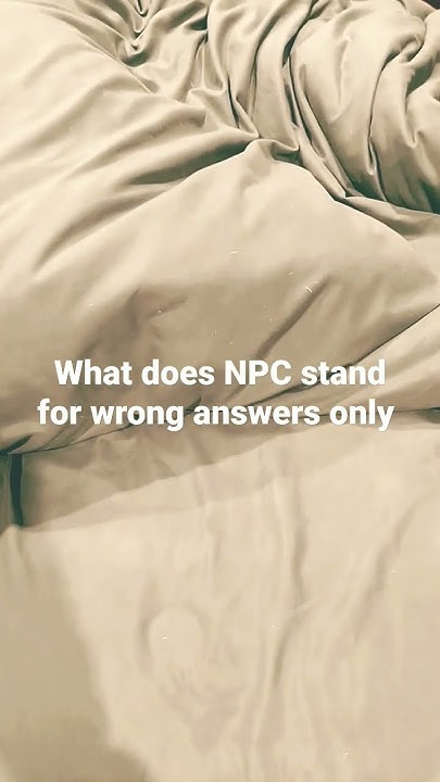 what does NPC stand for wrong answers only - YouTube