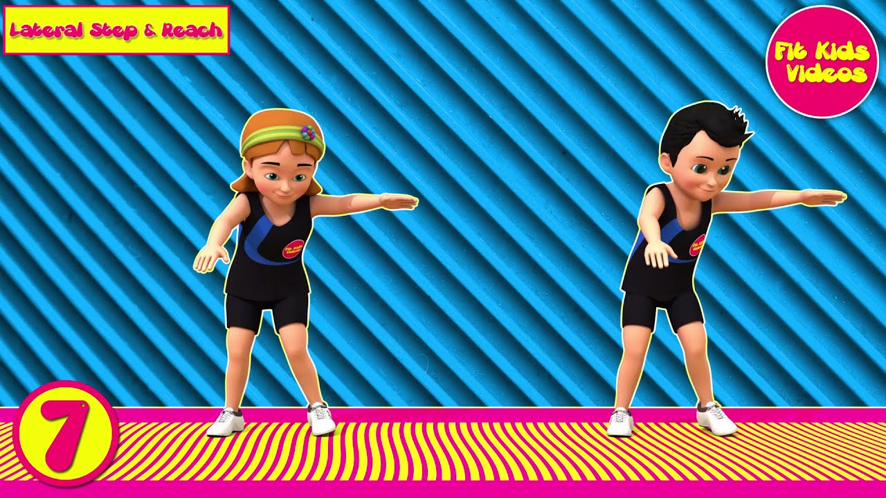 Exercise for Kids| Lateral Step & Reach |3D Animation - YouTube