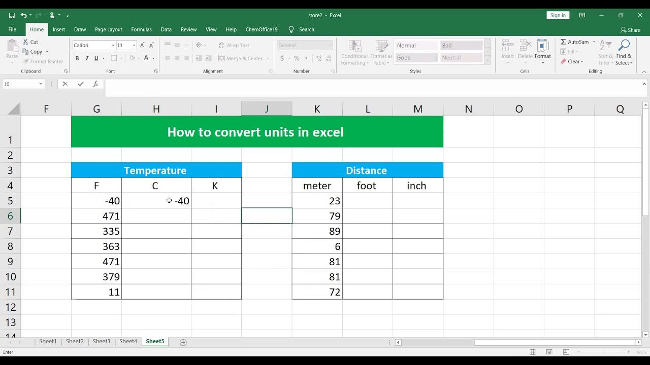 how to convert units in excel - YouTube