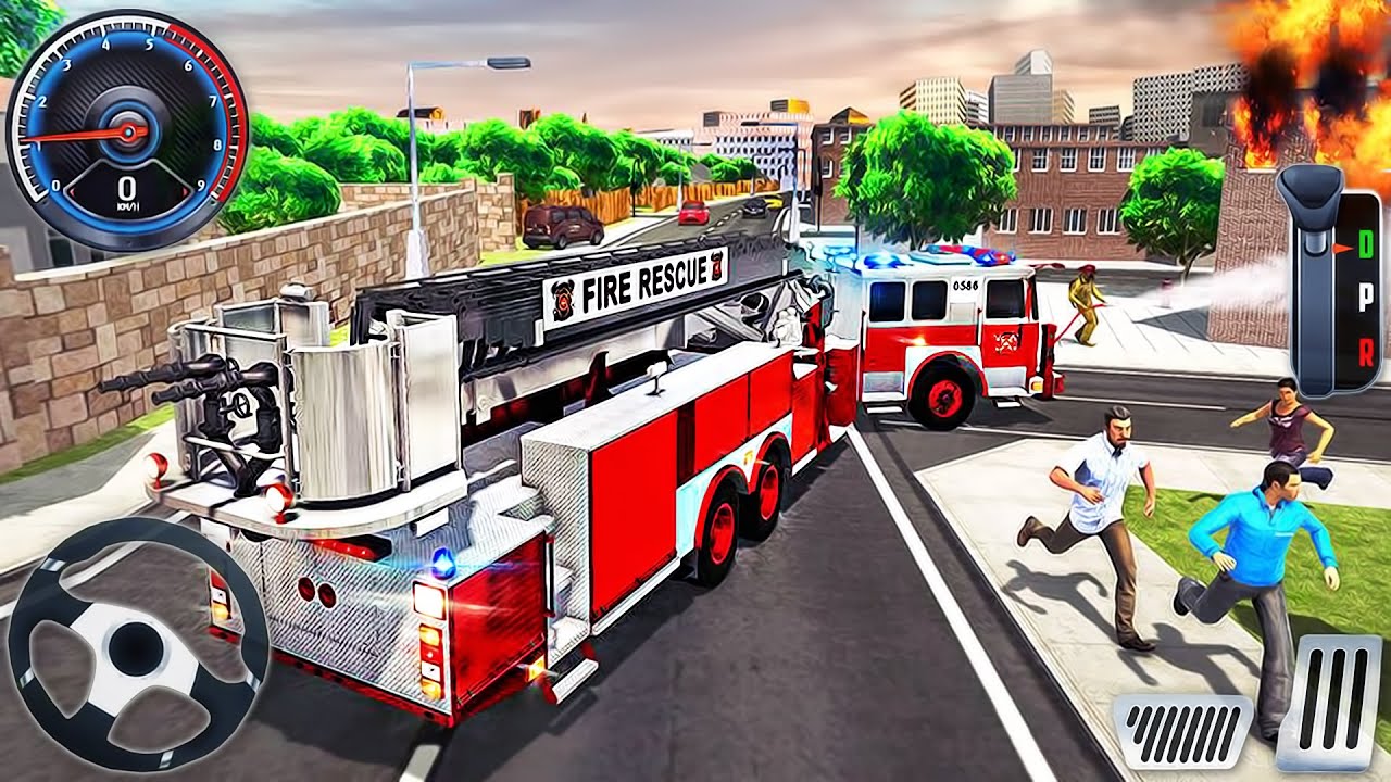 Real Fire Truck Driving Simulator 2024 - 911 Emergency Fire Fighting Fireman's 3D - Android ...