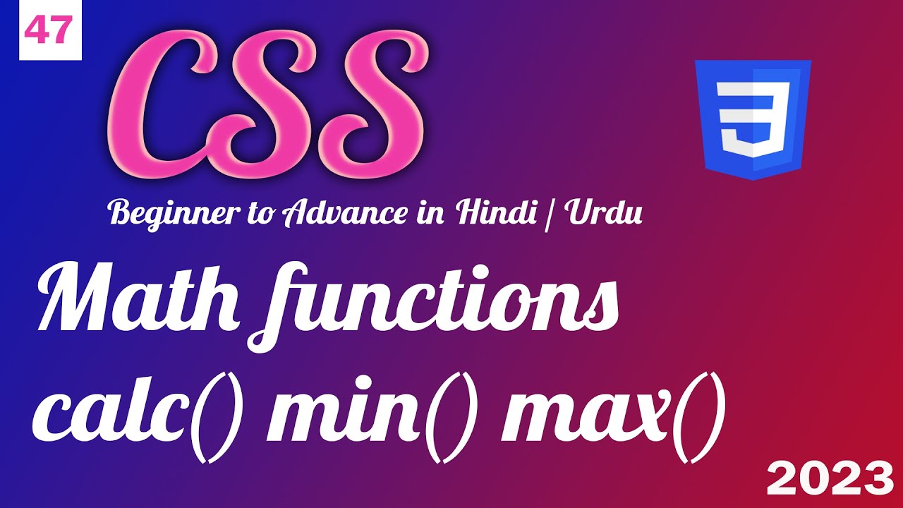 Css Math Functions Calc Min And Max Css Tutorial In Hindi And 8873
