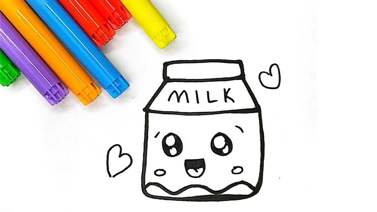 Easy Drawing a Cute Milk Easy and Simple for Kids - YouTube