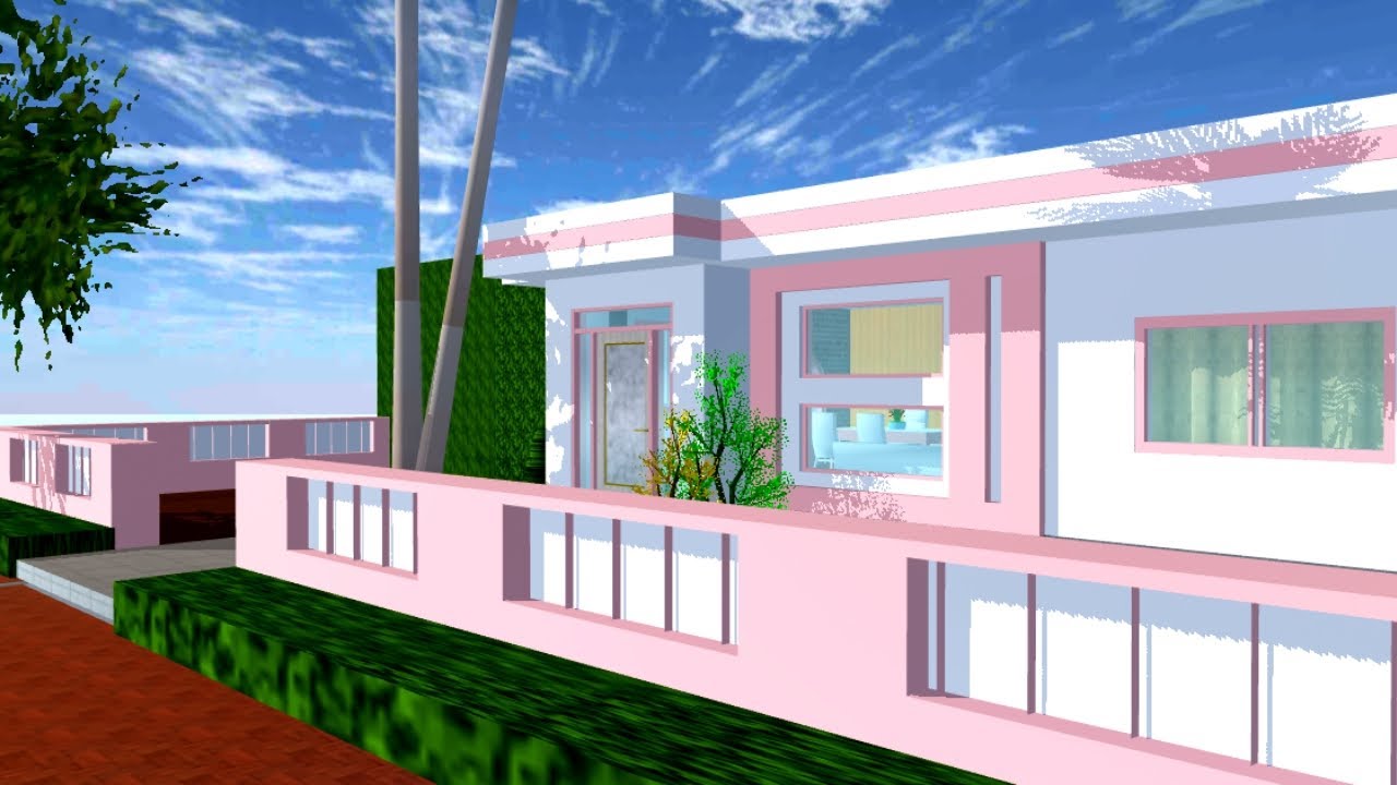 White pink house aesthetic in #sakurashcoolsimulator @PIPIN_LIE - YouTube