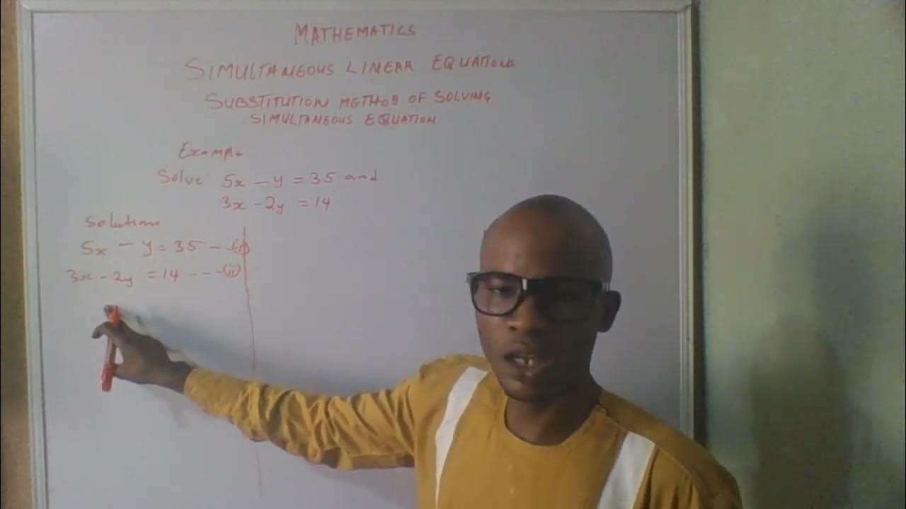 SOLVING SIMULTANEOUS LINEAR EQUATION BY SUBSTITUTION METHOD WASSCE EXPLAINED - YouTube