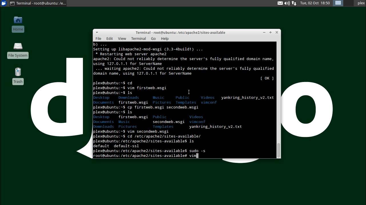 Install Django on Apache with mod_wsgi on Linux - YouTube