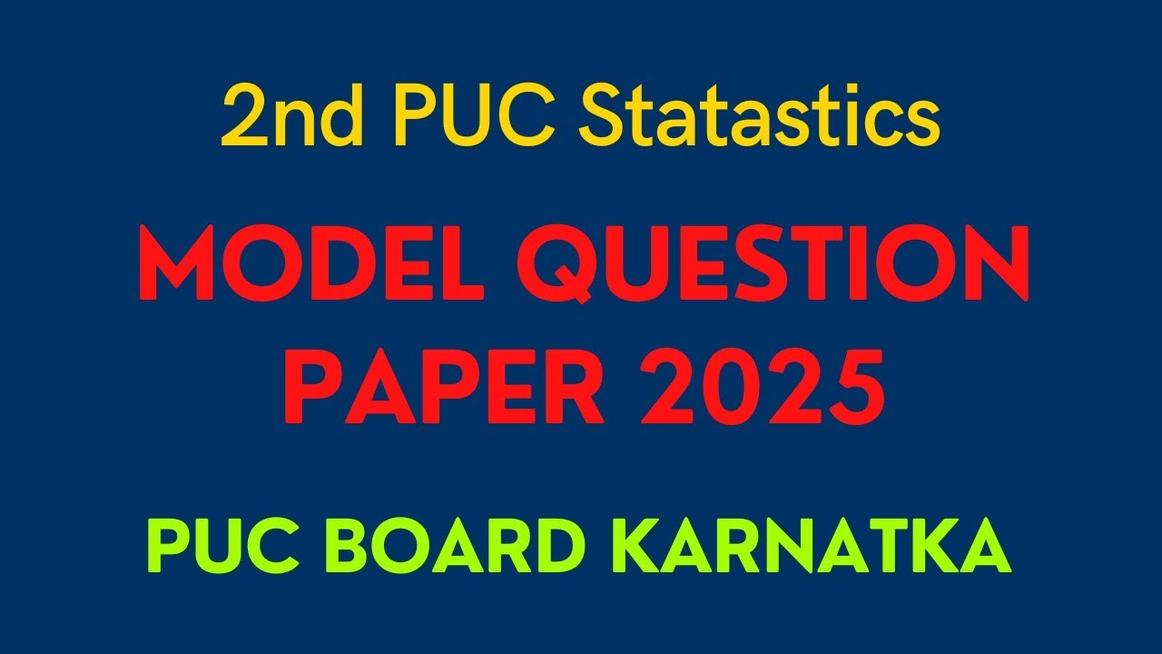 2nd PUC Statistics Model Question Paper 2025 Karnataka | 2nd Statistics ...