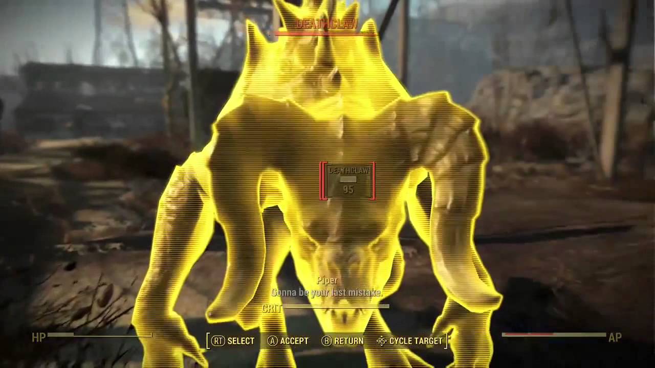Fallout 4 Deathclaw fight melee only - YouTube