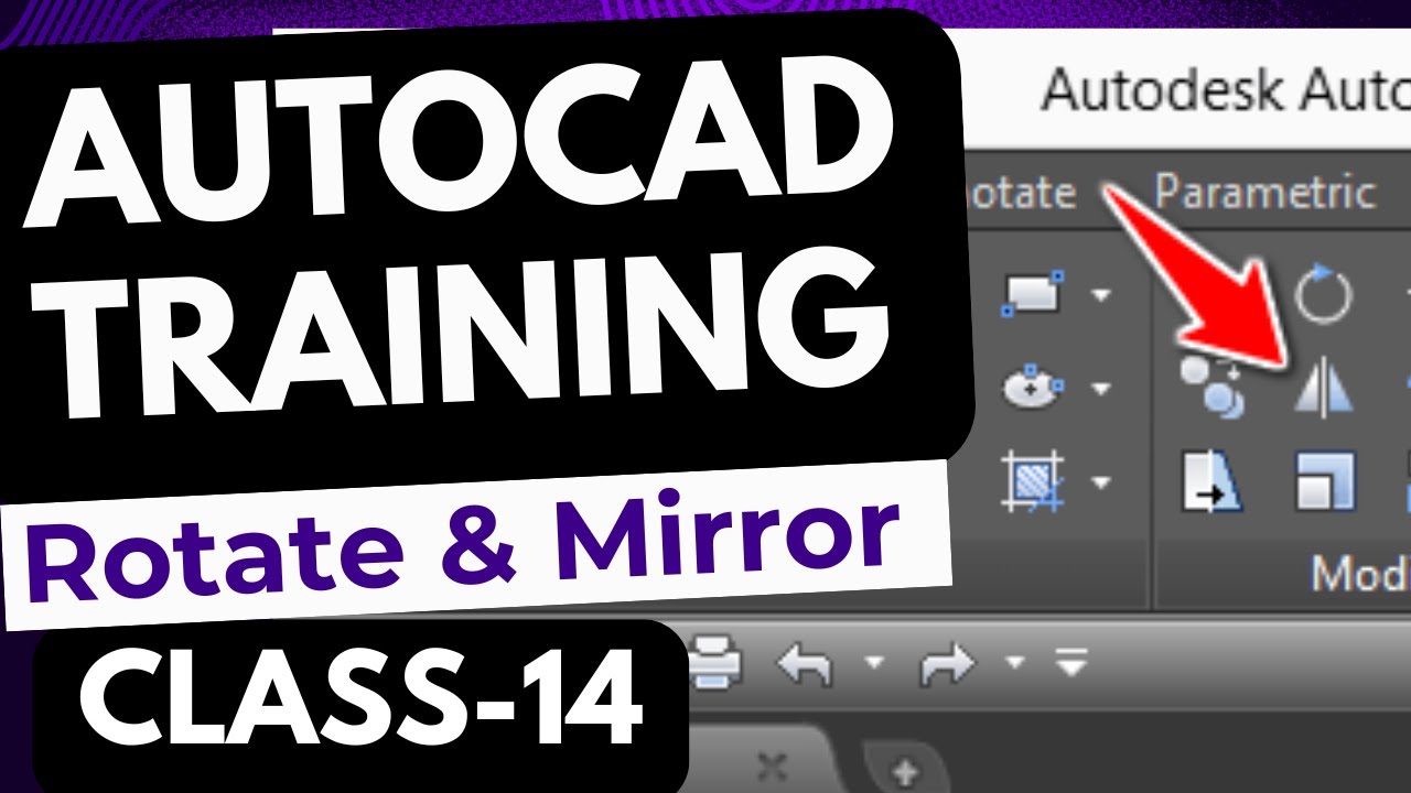 AutoCAD || Class 14 || Rotate and Mirror Tool - YouTube