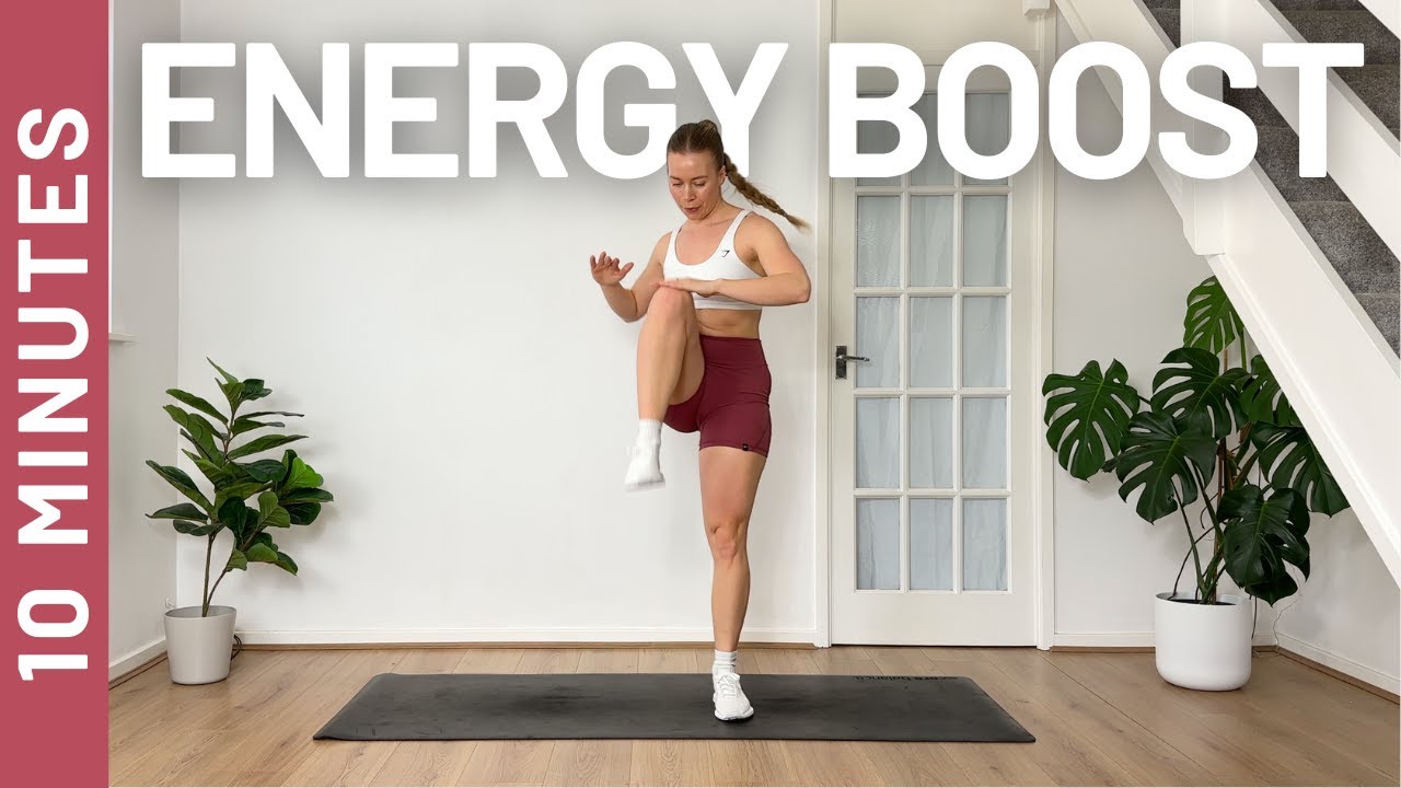 10MIN ENERGY BOOST WORKOUT - All Standing, Full Body HIIT - YouTube