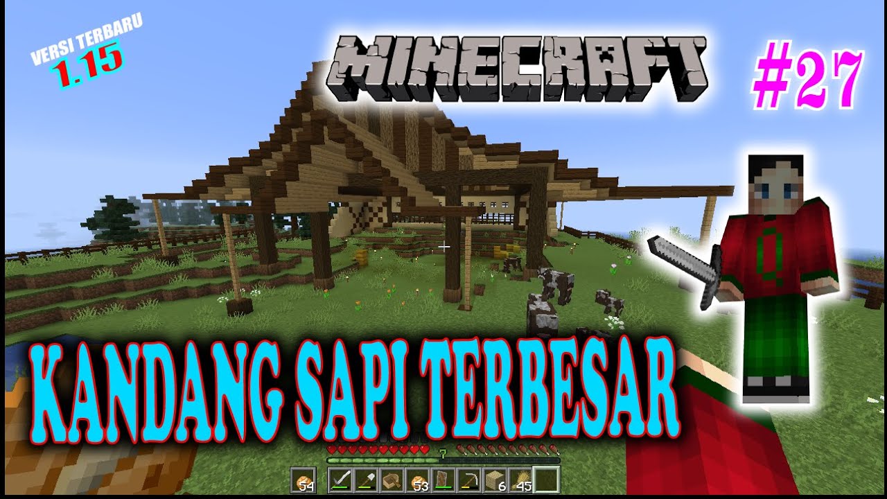 KANDANG UNTUK SAPI - Minecraft survival indonesia 27 - YouTube