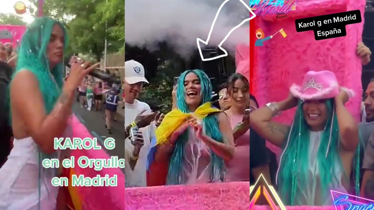 Karol G Apoyando Al Orgullo Gay En Madrid España Cantando Tusa - YouTube