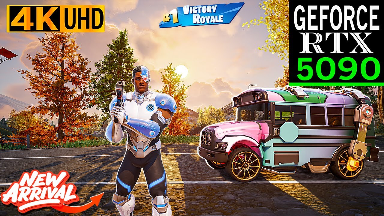 Fortnite INSANE New CYBORG Skin + Battle Bus | RTX 5090 (4K Max ...