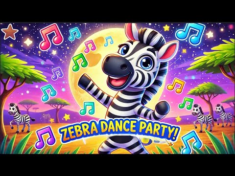 🦓 Zebra Dance Party! Fun Kids Song Learn Colors & Animals - YouTube