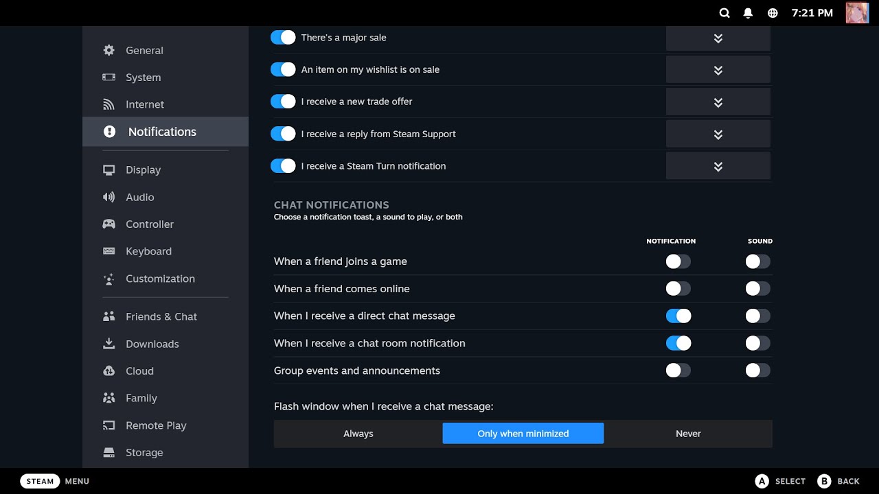 How to disable steam notifications friends & chat - YouTube