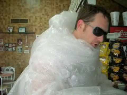 bubble wrap man at the pizza shop - YouTube