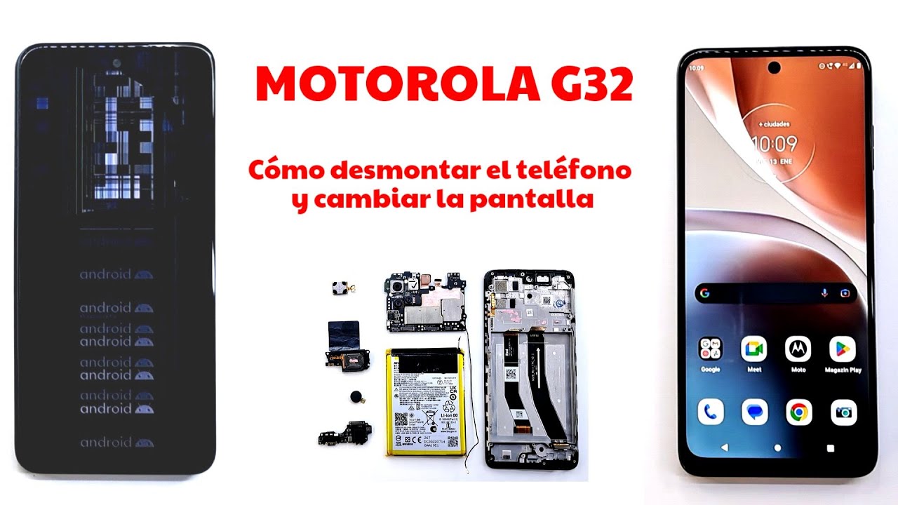 MOTOROLA G32 Cómo desmontar el teléfono y cambiar la pantalla - YouTube