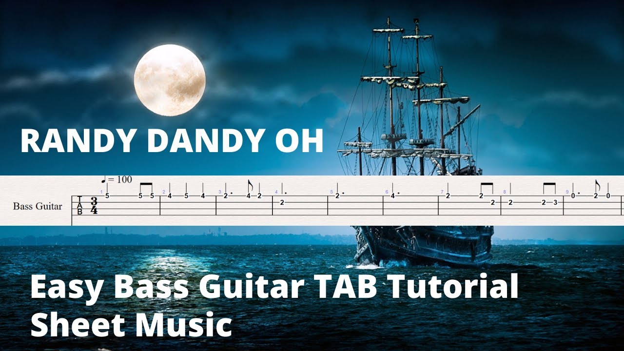 RANDY DANDY OH - Easy Bass Guitar TAB Tutorial + SHEET MUSIC - YouTube