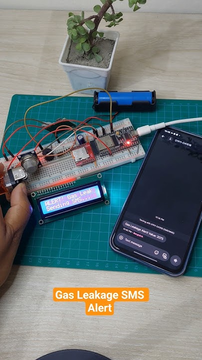 Gas Leak Detector with ESP32 & SIM800L | SMS Alert + LCD Display ...